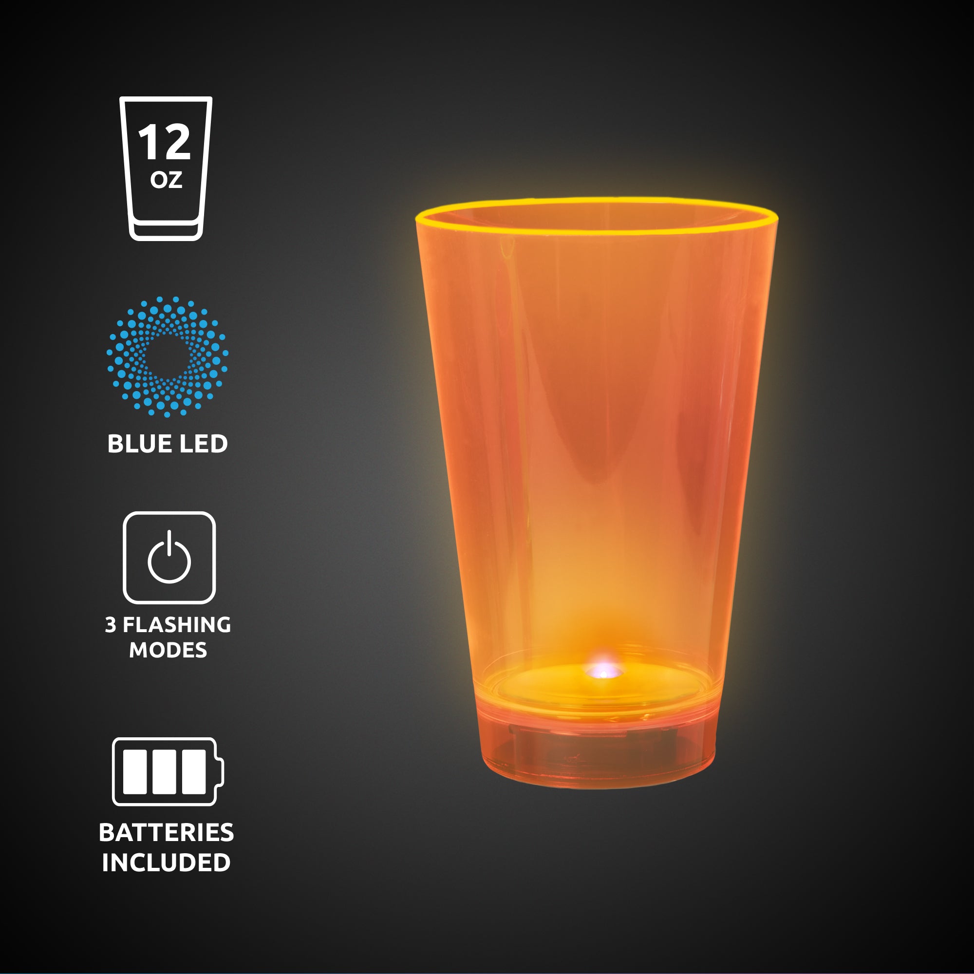 Neon Orange LED 12 oz Cup – Night Flyer Golf